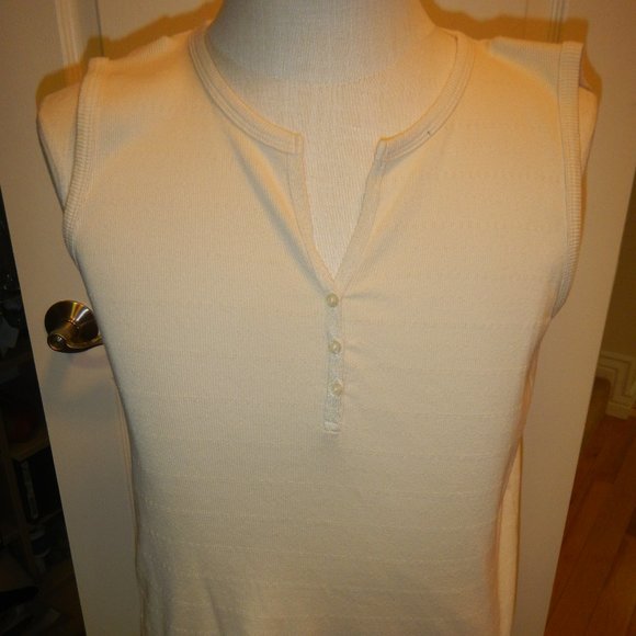 Lauren Ralph Lauren | Tops | Henley Style Sleevless Top Cream | Poshmark